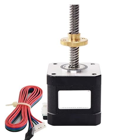 Screw Rod L100 350mm Nema17 Screw Stepper Motor 1 7a 40n Cm 17hs4401s T8 With Copper Nut Lead 2