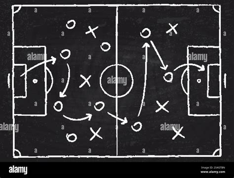 Soccer Game Tactical Scheme With Football Players And Strategy Arrows