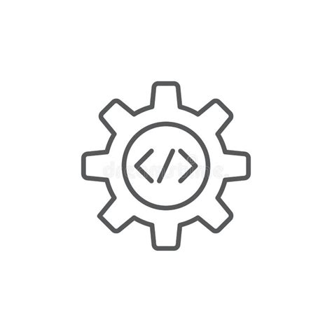 custom coding symbol programming vector icon isolated on white background stock vector