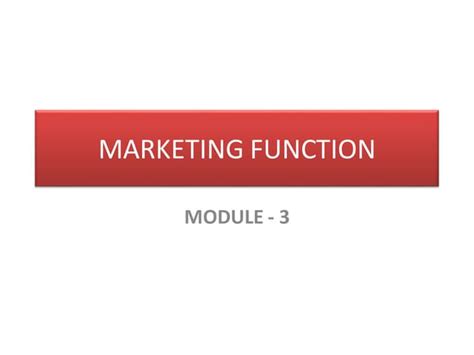Marketing Function Pdf