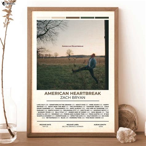 American Heartbreak Poster Zach Bryan Album Cover Happy Place For