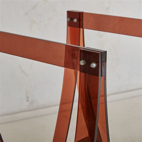 Plexiglass Desk With Smoked Glass Top By Marcello Gacita Pierre Tibe