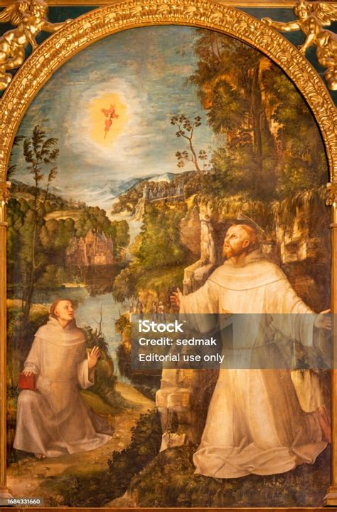 Genova The Painting Of The Stigmatization Of St Francis Of Assisi In