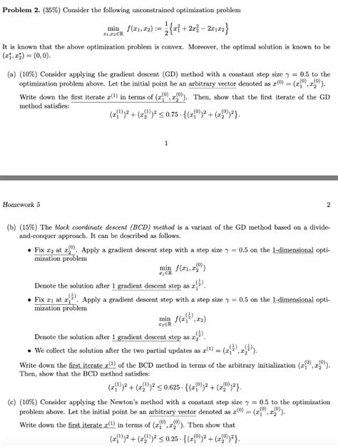 Solved Problem 2 35 Consider The Following Unconstrained