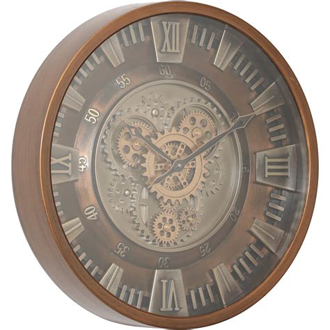 Buy Asgard Industrial Bronze Metal Moving Gears Wall Clock 46cm Oh Clocks