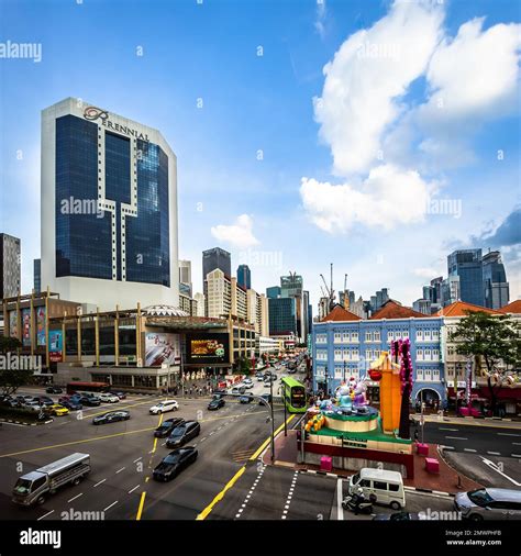 Stadtbild Von Singapur Chinatown An Der Oberen Kreuzung Und Eu Tong Sen