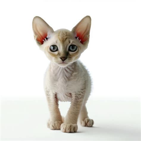 Premium Ai Image Cute Devon Rex Kitty In Focus Generative Ai