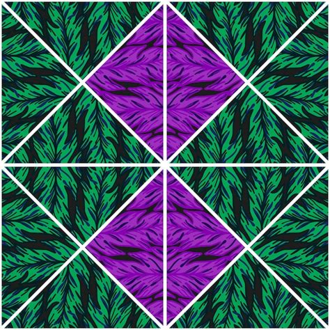 Premium Vector Creative Leaves Shape Mosaic Seamless Pattern Geometric Botanical Foliage