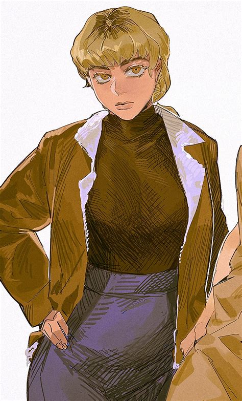 Safebooru 1girl Abella Fear And Hunger Black Sweater Blonde Hair Blue