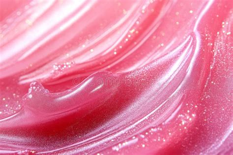 Image Of Fresh Lip Gloss Smear Of Bright Pink Color Texture For