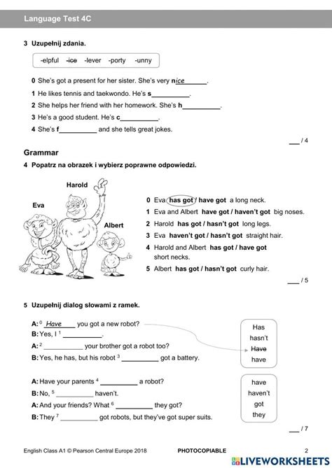 Test Unit 4 Eng Free Interactive Worksheets 6545605
