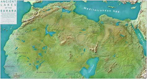 [oc] A Map Of The Saharan Mega Lakes During The Holocene Wet Phase R