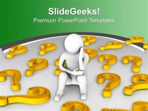 Frustrated Business Man With Question Marks PowerPoint Templates Ppt Backgrounds For Slides