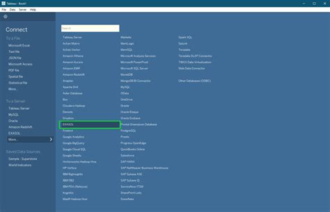 Tableau Exasol Saas Documentation