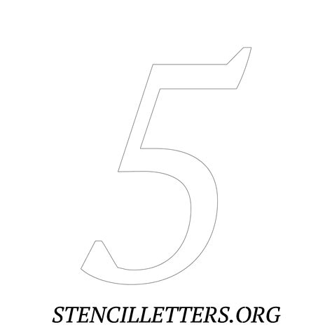 5 Inch Free Printable Individual 50 Italic Number Stencils Stencil
