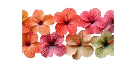 Vibrant Hibiscus Flowers In Various Colors Tropical Beauty And Floral