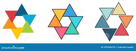 Regular Or Equilateral Triangles Arranged In Circle Overlapping