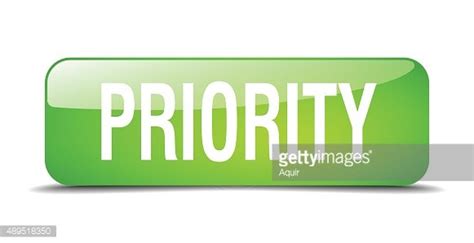 Priority Green Square 3d Realistic Isolated Web Button Stock Clipart