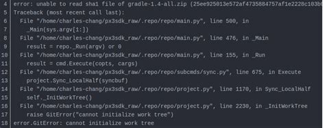 Repo 에러 Repo Sync Unable To Read Sha1 File Of Xxx Cannot Initialize