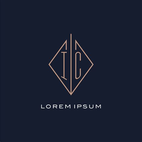 Monogram Ic Logo With Diamond Rhombus Style Luxury Modern Logo Design