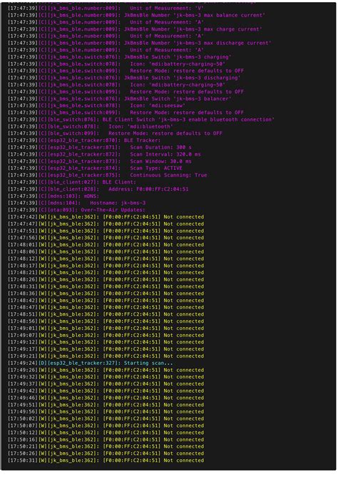 Jk B2a20s20p Unable To Locate Mac Address Or Connect Via Bt · Syssi Esphome Jk Bms · Discussion