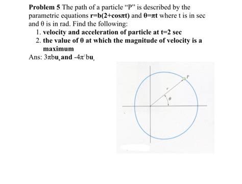 Solved Problem The Path Of A Particle P Is Described By Chegg