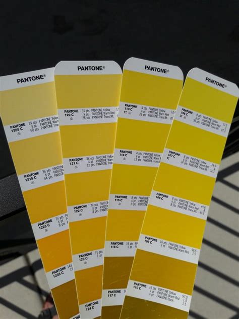 Pantone Yellow Color Swatches