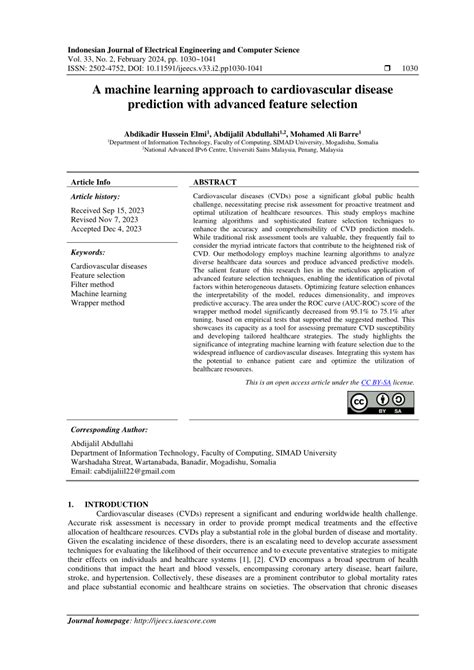 Pdf A Machine Learning Approach To Cardiovascular Disease Prediction