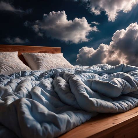 Bedroom Bed With Cloud Relaxing Sky Theme Stock Illustration Illustration Of Comfort Bedroom