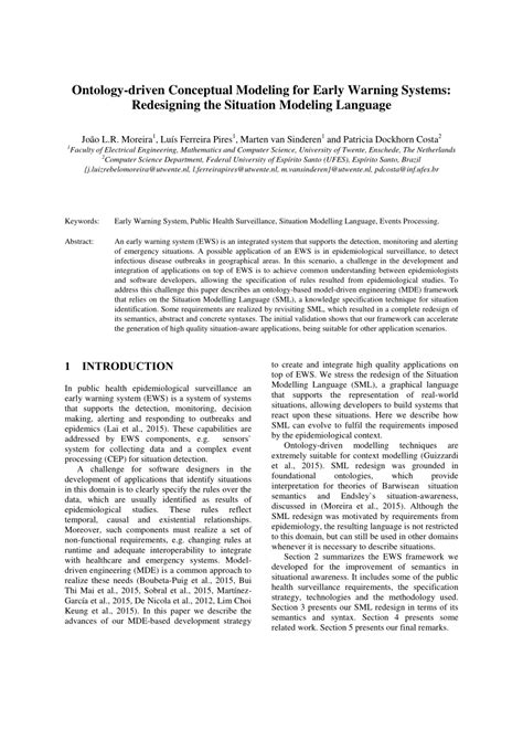 pdf ontology driven conceptual modeling for early warning systems