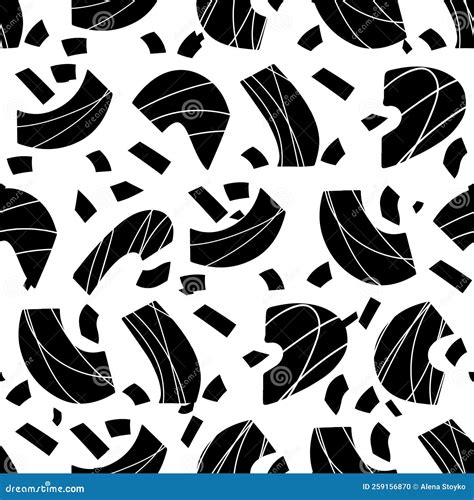 Vector Geometric Seamless Pattern Repeating Abstract Black And White