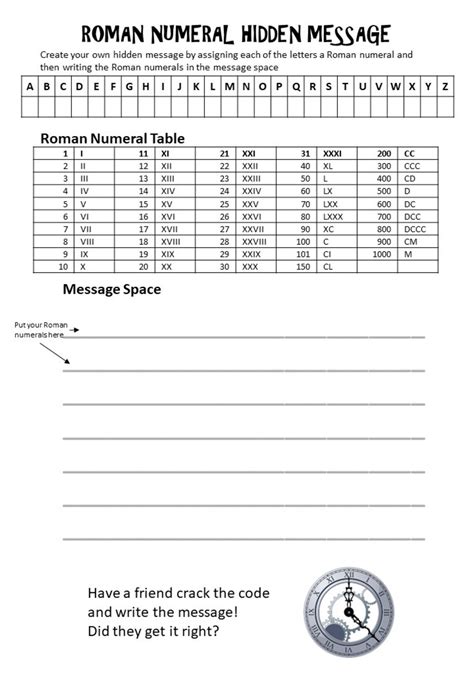 Roman Numerals Hidden Message Mystery Maths Message Etsy