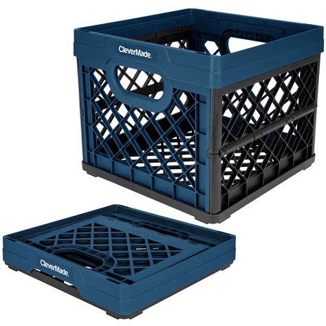Clevermade Collapsible Eco Plastic Milk Crate Folding Storage Bin 6 6