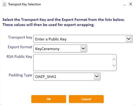 using rsa transport keys