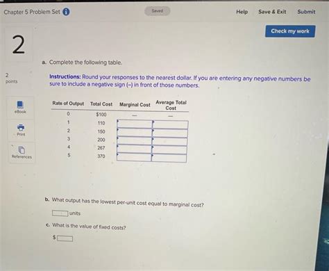 Solved a. Complete the following table. Instructions: Round | Chegg.com