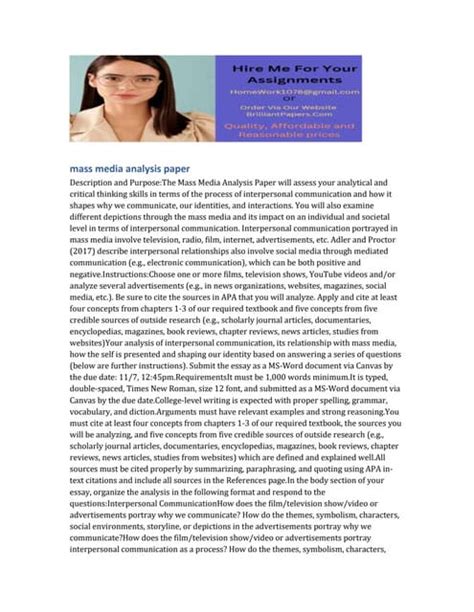Mass Media Analysis Paperdocx
