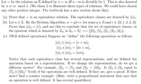 Solved Let Be The Relation On Z Defined By Nm Iff Nm Is Chegg Com