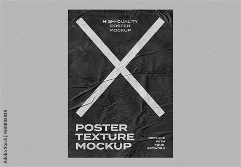 Poster Mockup Texture Art Template Branding Identity Blank Paper Glued Wall Urban Stock Template