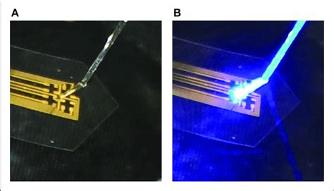 The Pictures Of Artifact Test For Au Electrode With A Led Download Scientific Diagram
