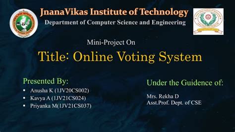 Introduction To Online Voting Systemspptx Free Download