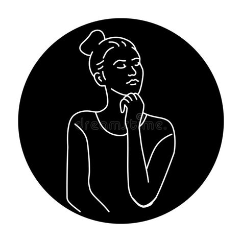 Offended Girl Color Line Illustration Stock Vector Illustration Of