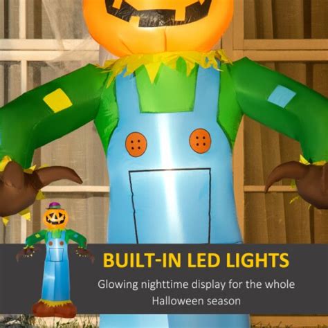 6ft Inflatable Halloween Scarecrow Blow Up Outdoor Display With Light