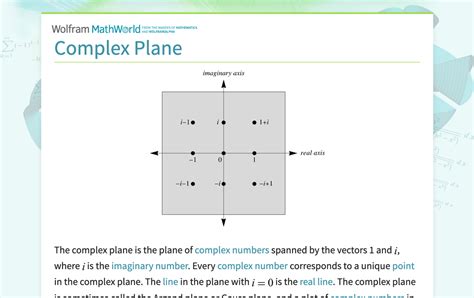 Complex Plane From Wolfram Mathworld