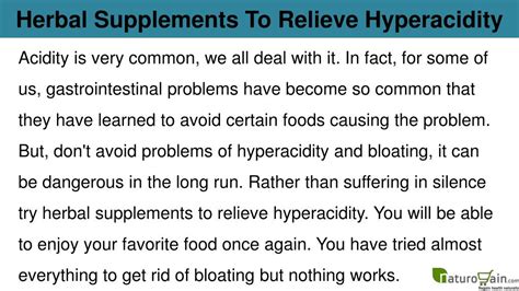 Ppt Herbal Supplements To Relieve Hyperacidity And Get Rid Of Bloating Effectively Powerpoint