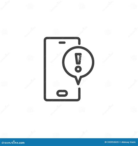 Push Notification Line Icon Stock Illustration Illustration Of Notice Alert 335953635