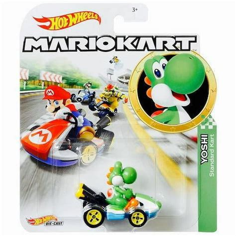 Hot Wheels Yoshi Standard Kart Super Mario Kart Diecast 1 64