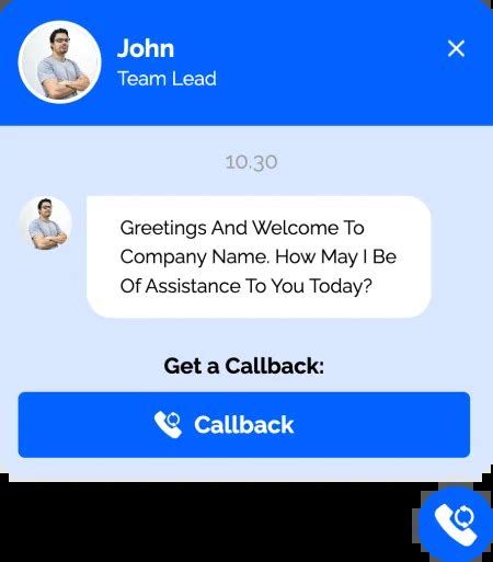 Request Callback Widget Template For Quick Support Poper Templates