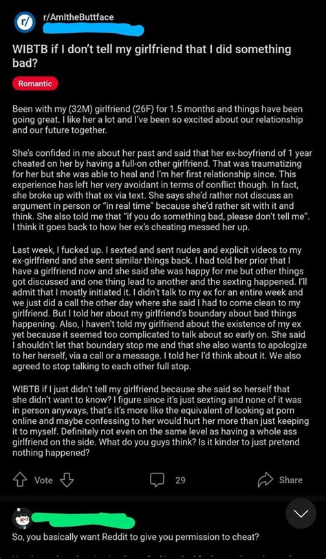 Reddit I Cheated On My Girlfriend Of Less Than 2 Months After Being Explicitly Told That It