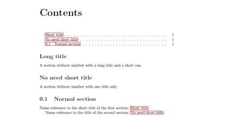 Sectioning Having Both Alternative Heading And No Section