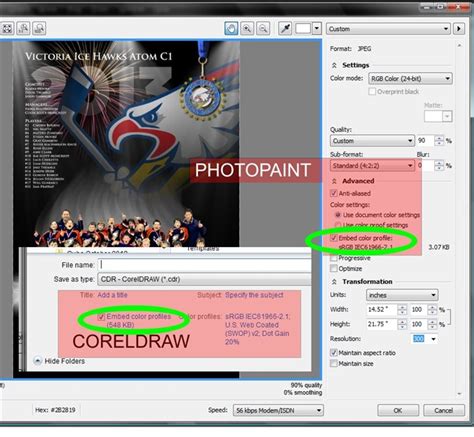 Embed Color Profiles How To Turn It Off CorelDRAW X CorelDRAW Graphics Suite X